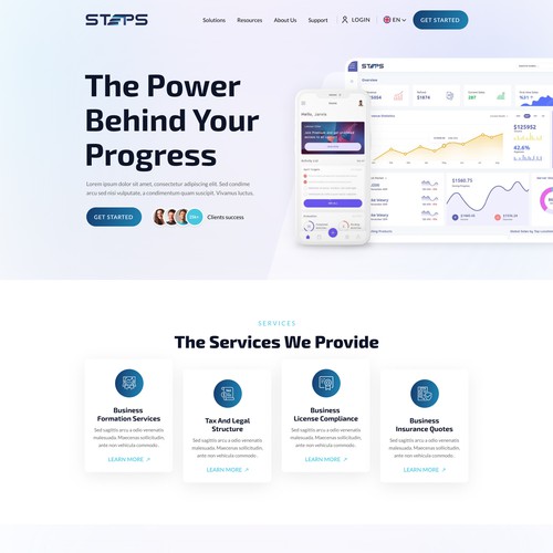 Designs | Modern and Sleek Business Services Saas Provider Website ...
