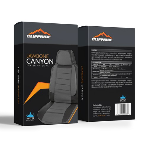 Seat Cover Retail Box | Product packaging contest