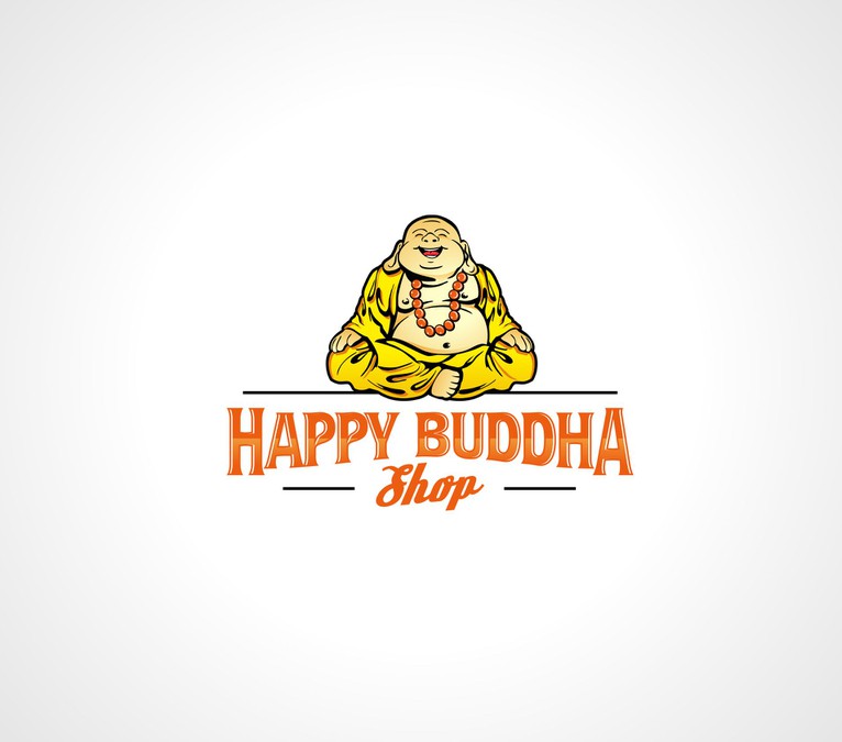 Create a simple yet playful logo of the happy buddha for happybuddha ...