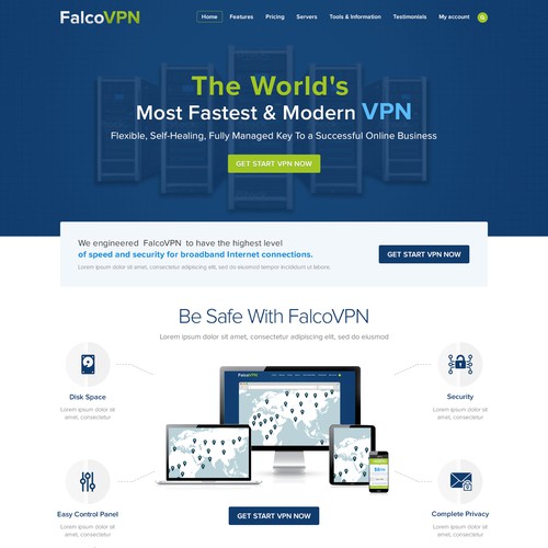 Design of home page of VPN product website | Web page design contest