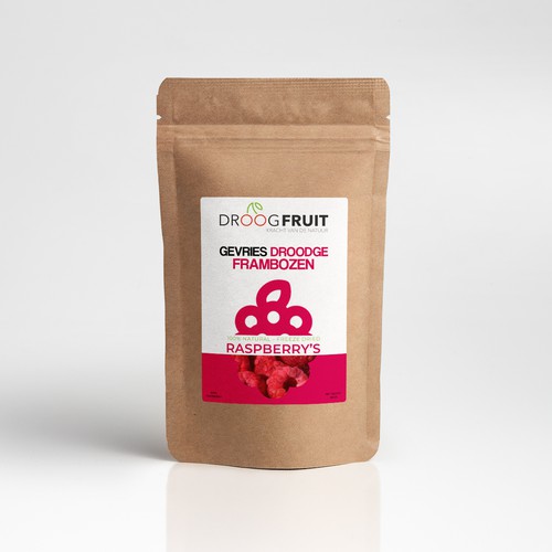 Designs | ETIKET FRONT BAG FREEZE DRIED FRUIT RASPBERRY WHOLE | Product ...