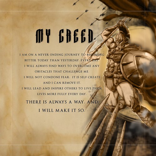Designs | My Creed - Spartan Warrior | Illustration or graphics contest