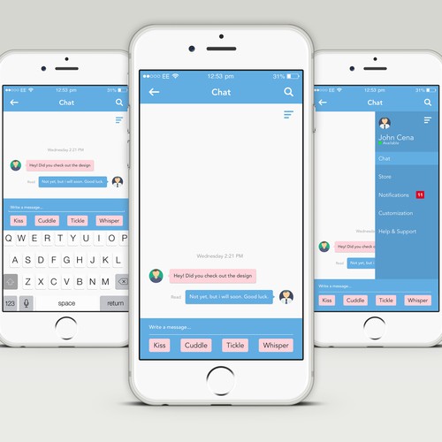 Modern, Sleek Chat Application | App design contest