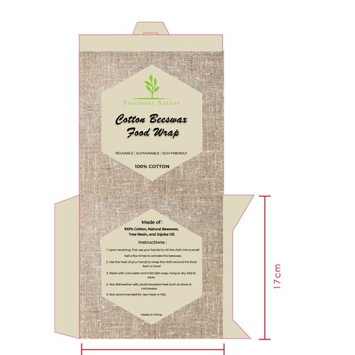 Packaging Design for Reusable Cotton Beeswax Food Wrap | Product ...