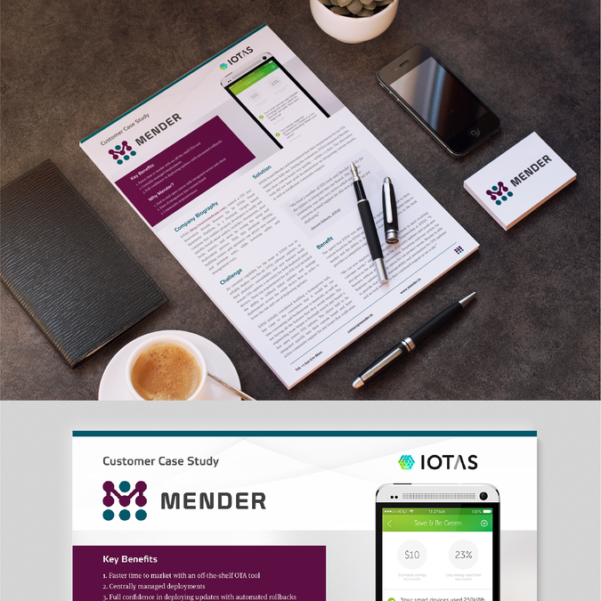 Create a 1-2 page customer case study template for open source IoT ...