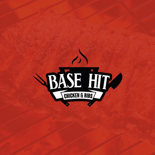 Base Hit Chicken & Ribs LOGO FOR RESTAURANT | Logo design contest