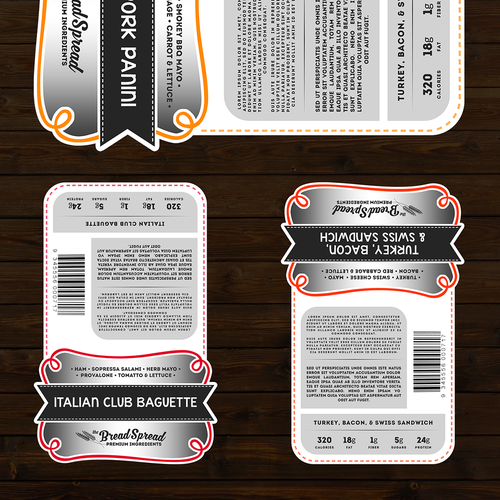 Create a fresh modern label for pre packaged sandwiches, wraps & rolls ...