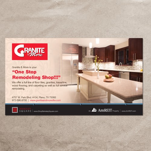 Create an ad for Granite and More | Postcard, flyer or print contest