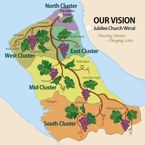 A growing grape vine map illustration | Illustration or graphics contest