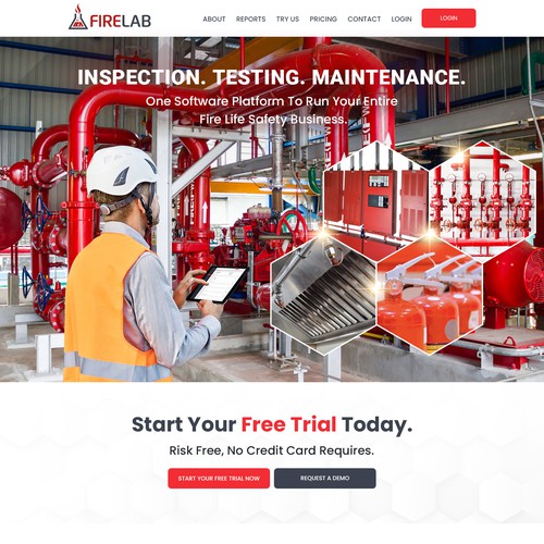 Designs | Design a modern landing page for our fire inspection software ...