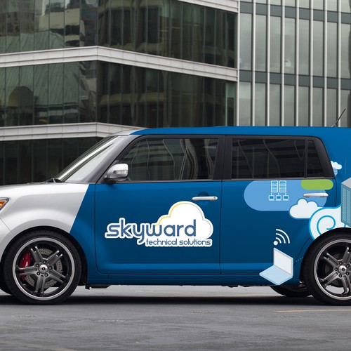 Scion Xb vehicle wrap for IT Service company | Car, truck or van wrap ...