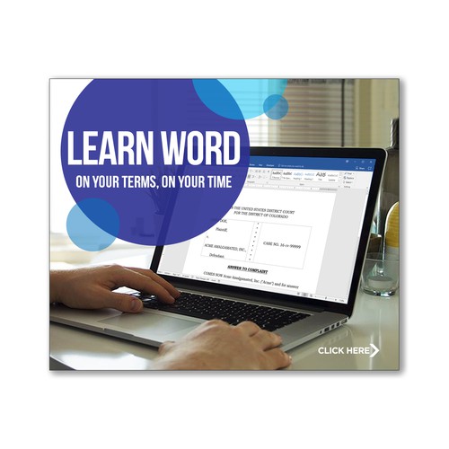 Create a banner ad for Legal Office Guru Microsoft Word course | Banner ...