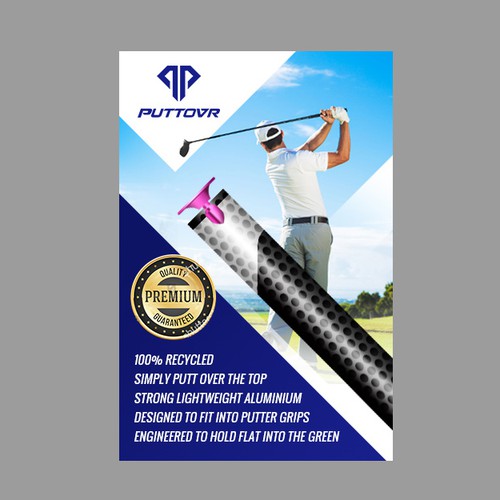 design an elite packaging card for innovative PUTTOVR golf ball marker ...