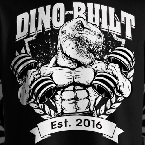 Create a buff/ripped T-Rex dead lifting for Dino Built | T-shirt contest