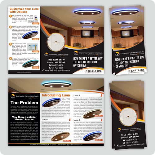 Create a stunning brochure for an exciting new LED lighting design ...