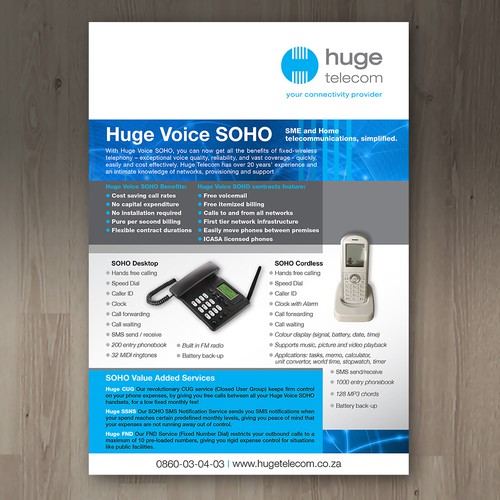 Single page A4 brochure for telecom company | Brochure contest