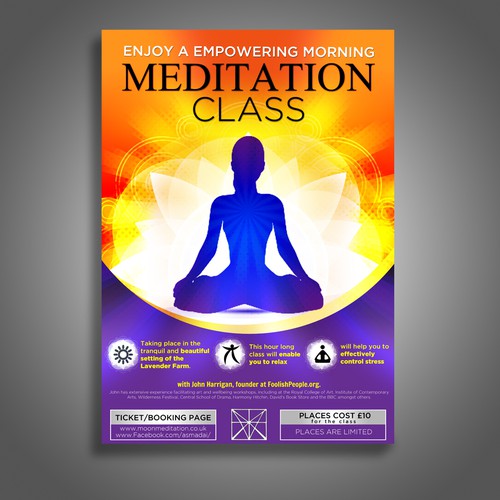 Mondo style poster for a Meditation Class | Poster contest