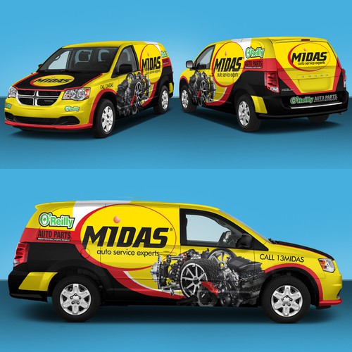Midas Shop Van and Courtesy Shuttle | Car, truck or van wrap contest