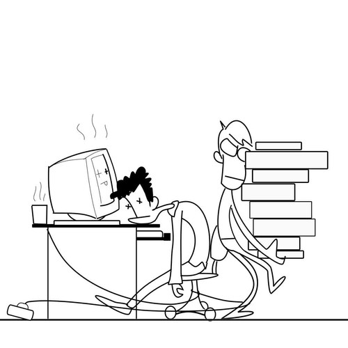 Cartoon illustration - Make an office move happy not sad ...
