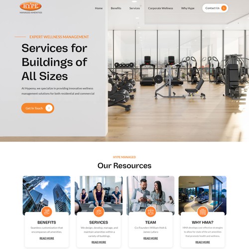 Designs | Hype Managed Amenities Redesign | Web page design contest