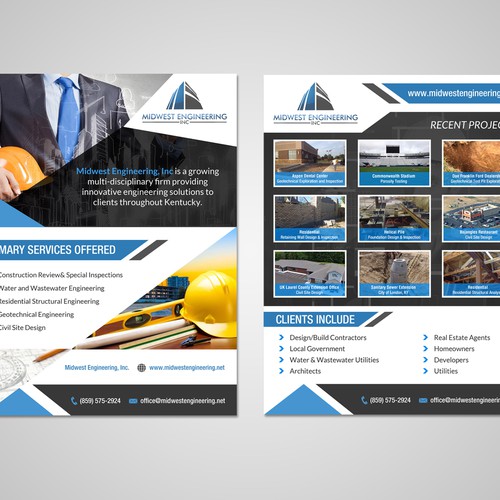 Create a 1 sheet (front & back) marketing flyer for a new Civil ...