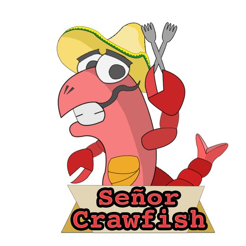 A RED crawfish in a sombrero | Logo design contest