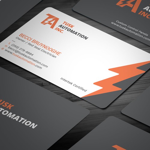 Sleek Business Card Design for Electrical Control Panel Manufacturing ...
