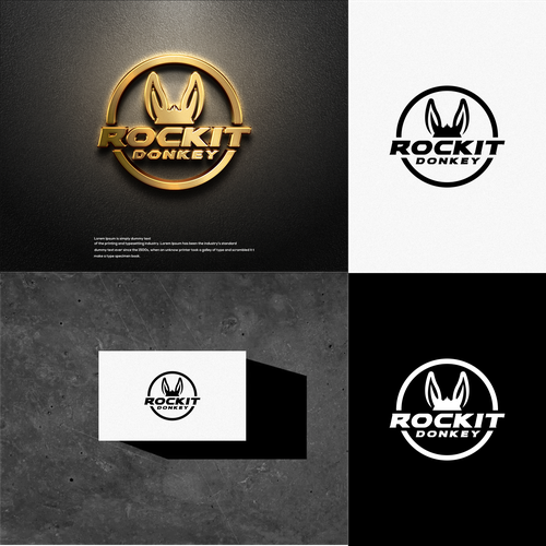 Designs | Rockit Donkey fun logo cowboy donkey driving a cart masculine ...