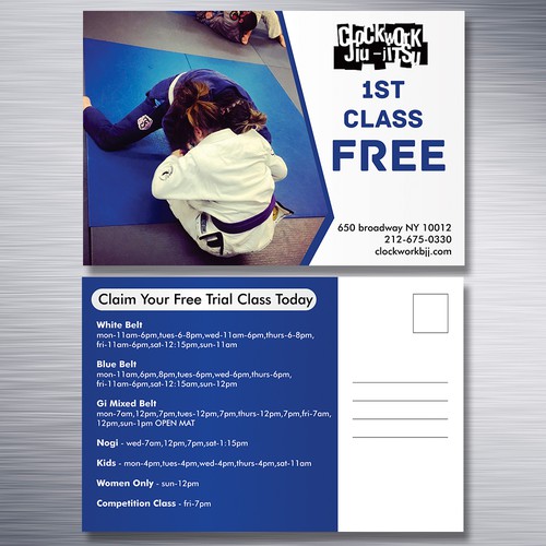 Create a flyer for NYC's Premier Brazilian Jiu Jitsu School | Postcard ...