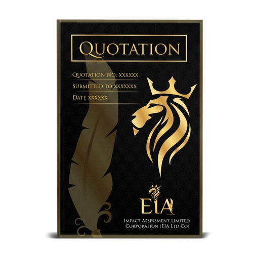 Design a Luxury Quotation Cover page for Consulting Firm | Book cover ...