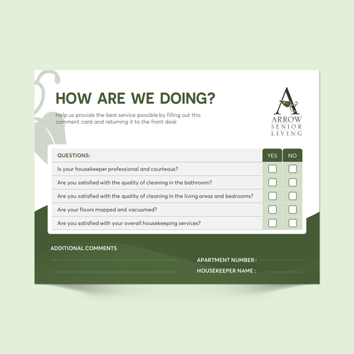 Housekeeping Cards Template