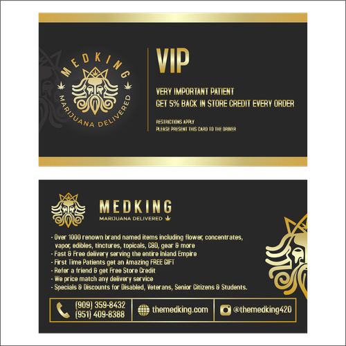 VIP Member card for cannabis delivery service | Business card contest