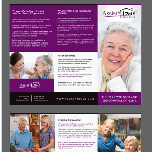 Brochure & Presentation Folder for Senior Home Care Service | Print or ...