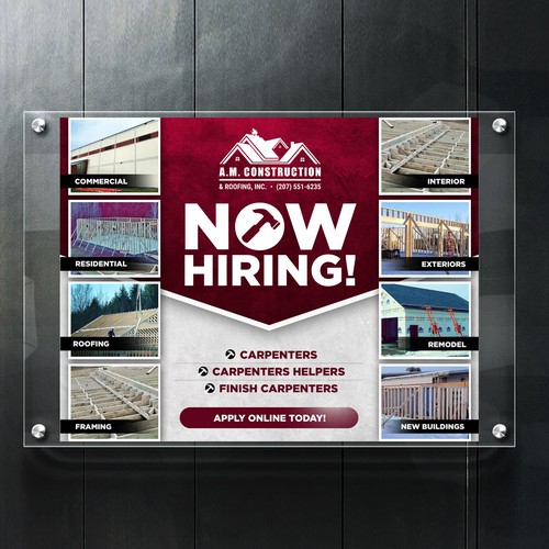Designs | Construction Now Hiring Advertisement | Postcard, flyer or ...