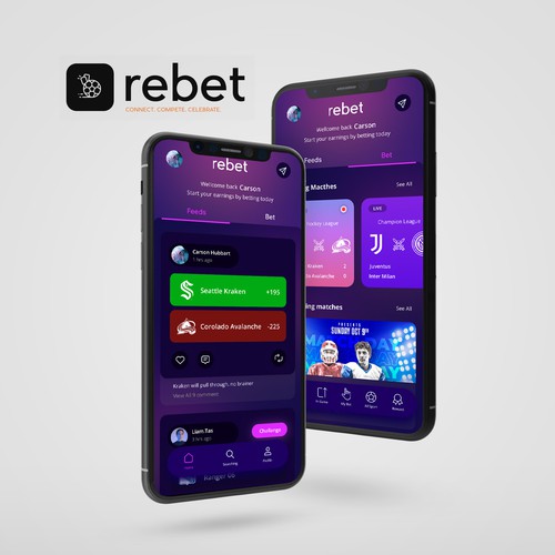 Designs | rebet: a social media betting platform | App design contest