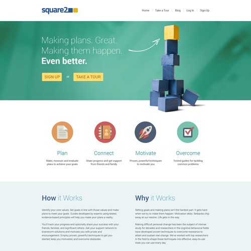 Simple Home Page Design for goal tracking web app - Clear direction ...