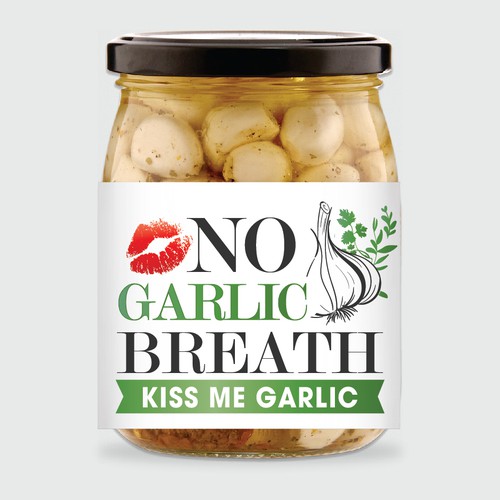 Fresh breath garlic jar labels | Product label contest