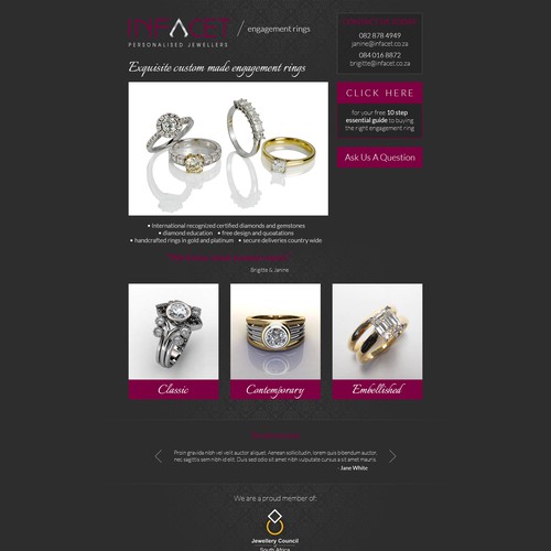 Landing Page Design for Jewellery Website | Landing page design contest