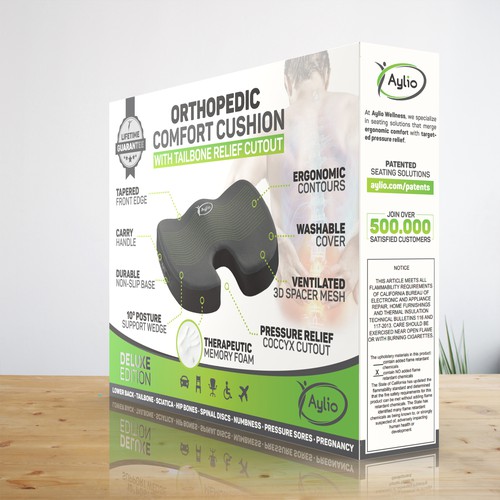 Deluxe Comfort Seat Cushion Packaging Design | Product packaging contest