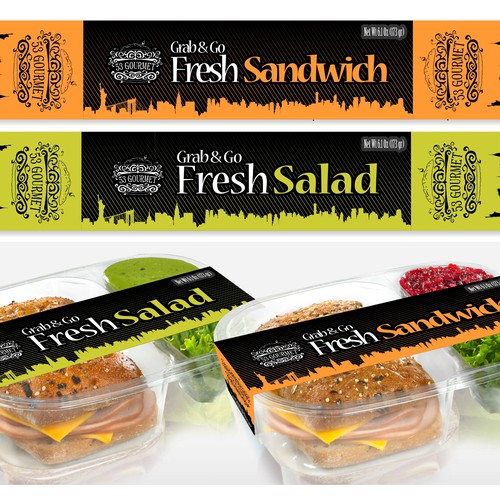 Premade grab & go Sandwich labels and Salad labels. | Product label contest