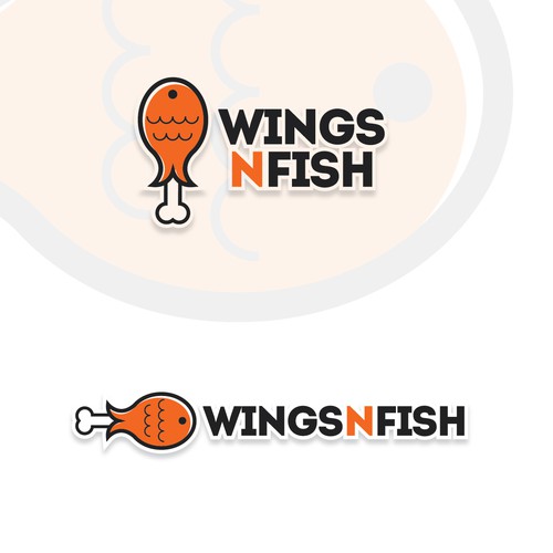 Wings N Fish restaurant logo design | Logo design contest