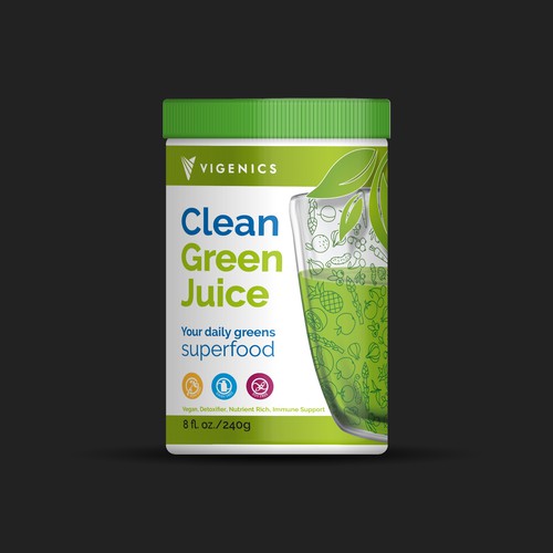 Design a Modern Label for a Brand New Green Juice Superfood Company ...