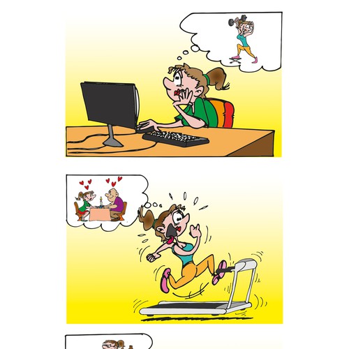 Redesign a cartoon illustrating the perils of the wandering mind ...