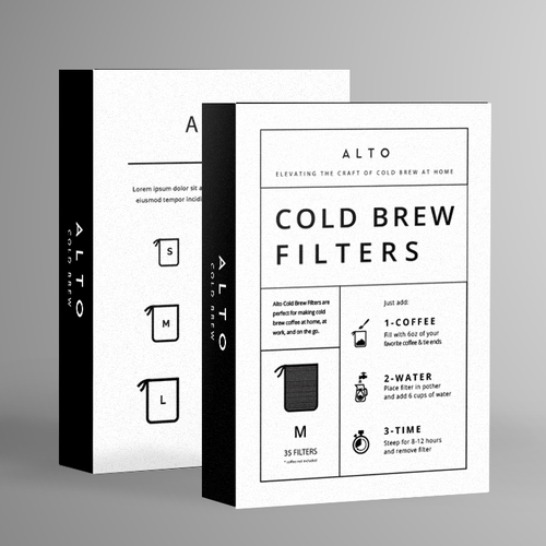 Modern package design for a box of cold brew coffee filters. | Product ...