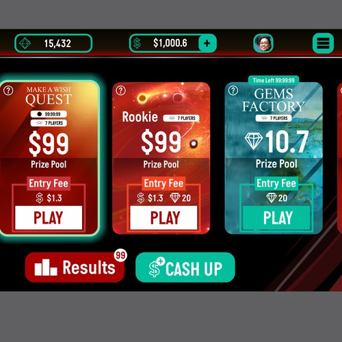 Designs | Dominoes Cash main screen styles | App design contest