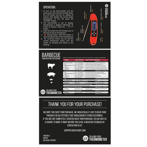Creative Packaging Label for our Digital Food Thermometer | Product ...
