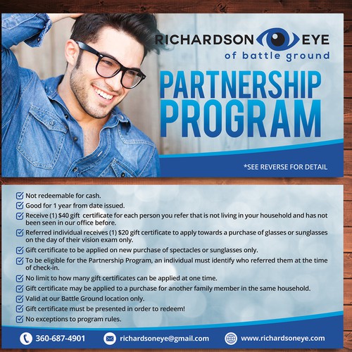 Partnership Program (Referral Cards) | Postcard, flyer or print contest