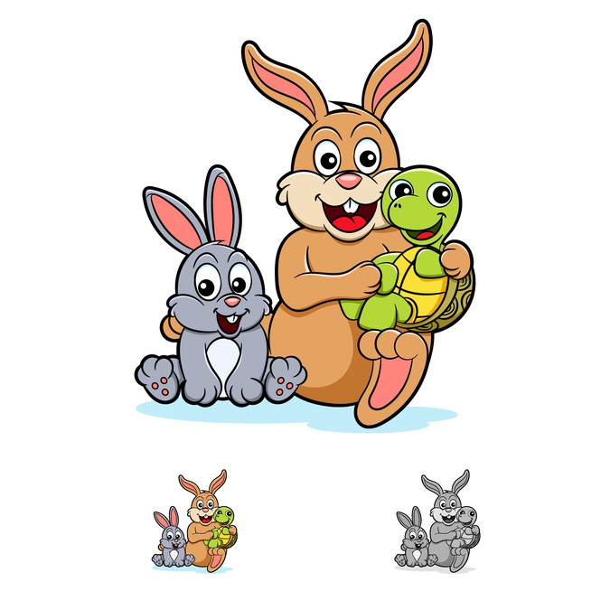 Design a winning hare and tortoise logo/mascots | Character or mascot ...