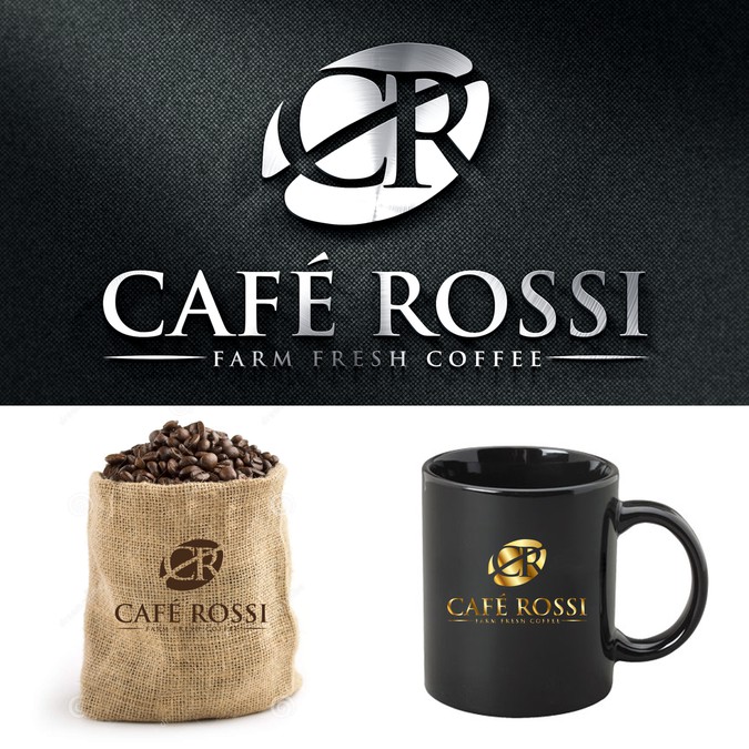 Create a modern logo for Cafe Rossi to promote its fresh and quality ...