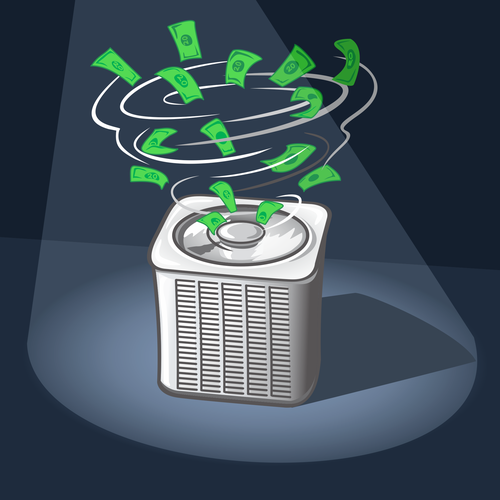 Cartoon - HVAC eating money! | Illustration or graphics contest